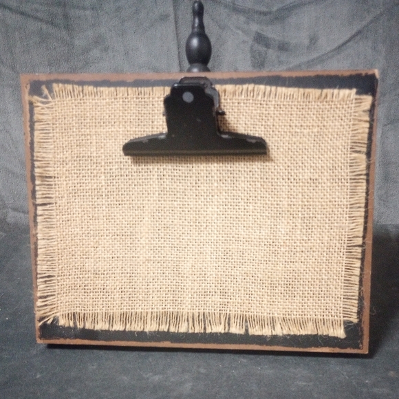Accents | Rustic Burlap Wood Clamp Stand Euc | Poshmark